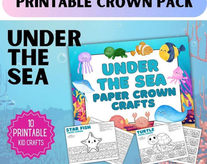 Under the Sea Printable Crowns, Seashell and Starfish Crown, Summer ...