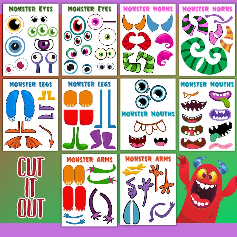 Build a Monster Printable Craft, Halloween Activity (PDF Pattern) - Etsy