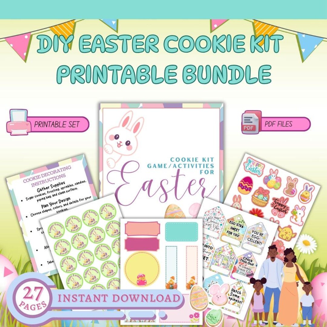 Easter Cookie Kit Printables DIY Baking Set Fun Easter Activity for ...