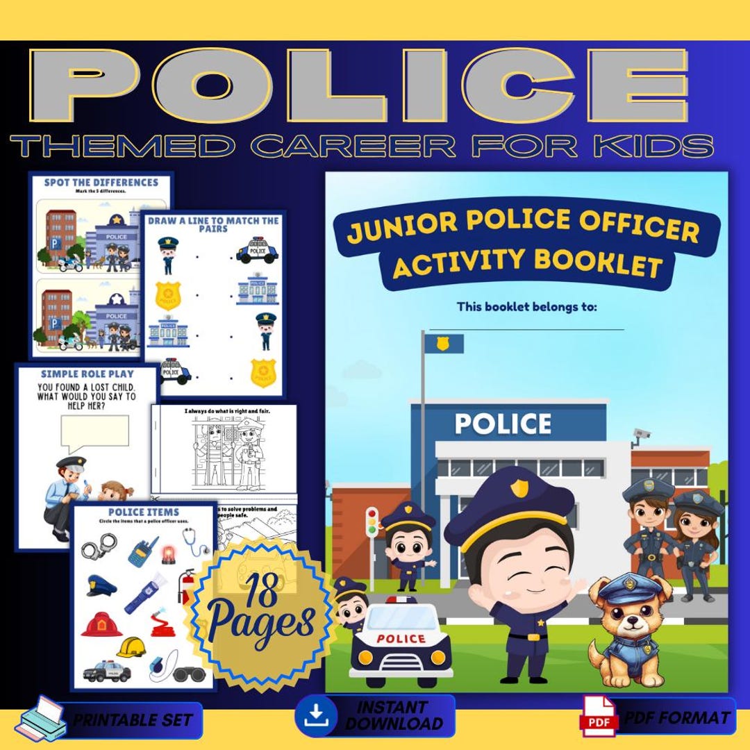 Kids Police Activity Pack: Preschool Learning Worksheets (digital ...