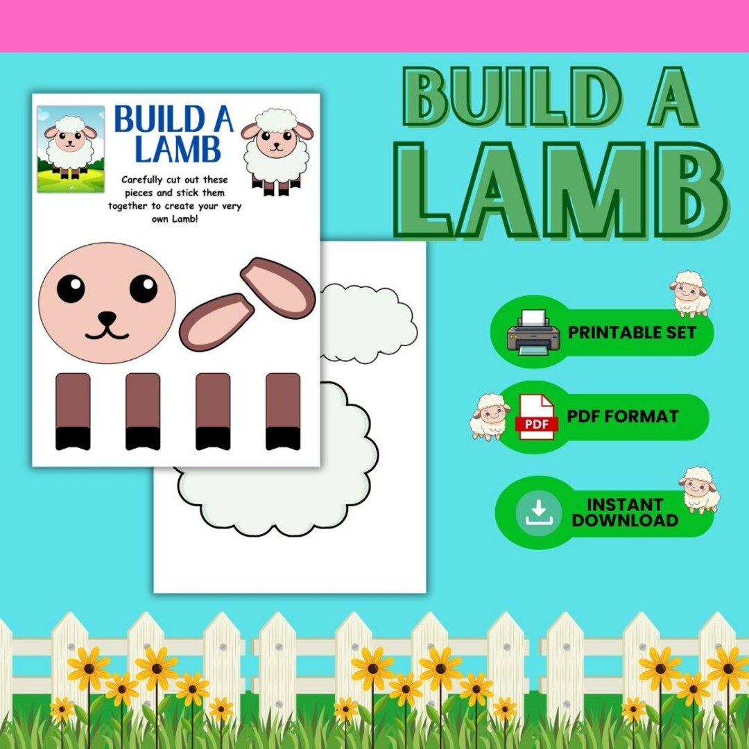 Build a Lamb Printable Cut and Craft Activity for Kids Preschool ...