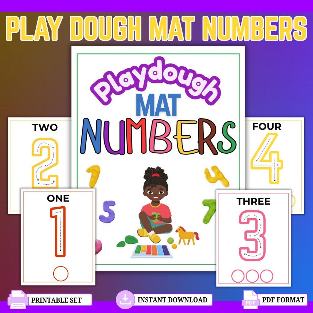 Printable Playdough Mats Number 1 to 20 Kids Preschool Counting ...