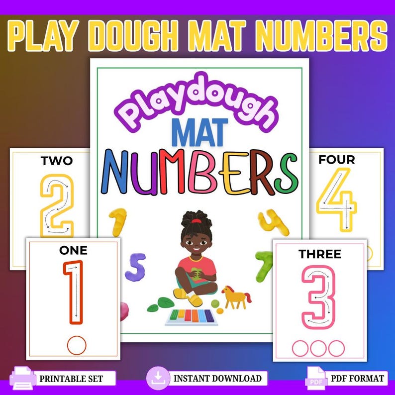 Printable Playdough Number Mats 1-20 | Preschool Counting Activity ...