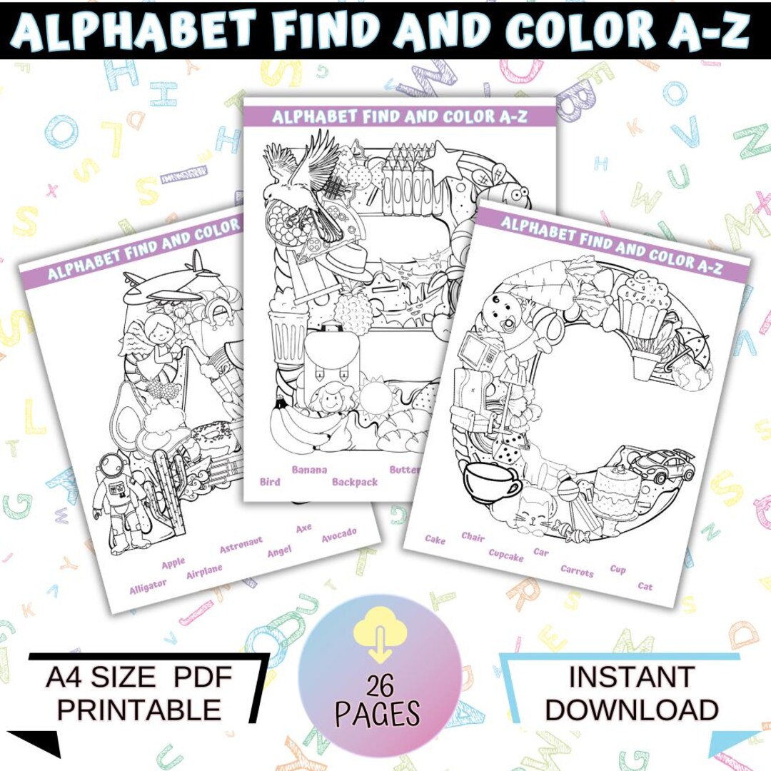 Alphabet Find and Color for Classroom Daycare Home School (PDF) - Etsy
