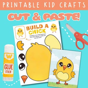 Build a Chick Easter Printable DIY Easter Craft for Kids Fun Cut and ...