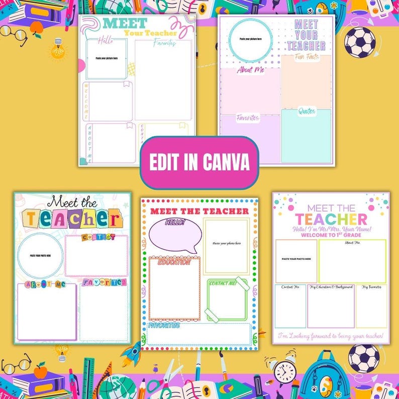 Meet the Teacher Template | Editable Back to School One Pager (PDF) - Etsy