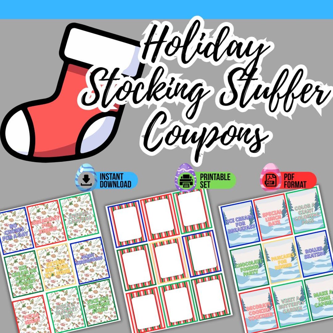 Kids Coupon Book Stocking Stuffer Printable 6 Pages (PDF) - Etsy