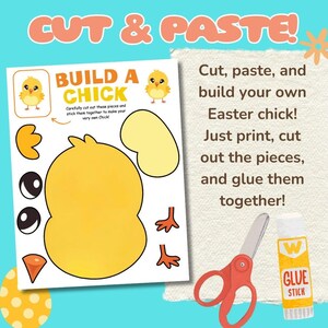 Build a Chick Easter Printable DIY Easter Craft for Kids Fun Cut and ...