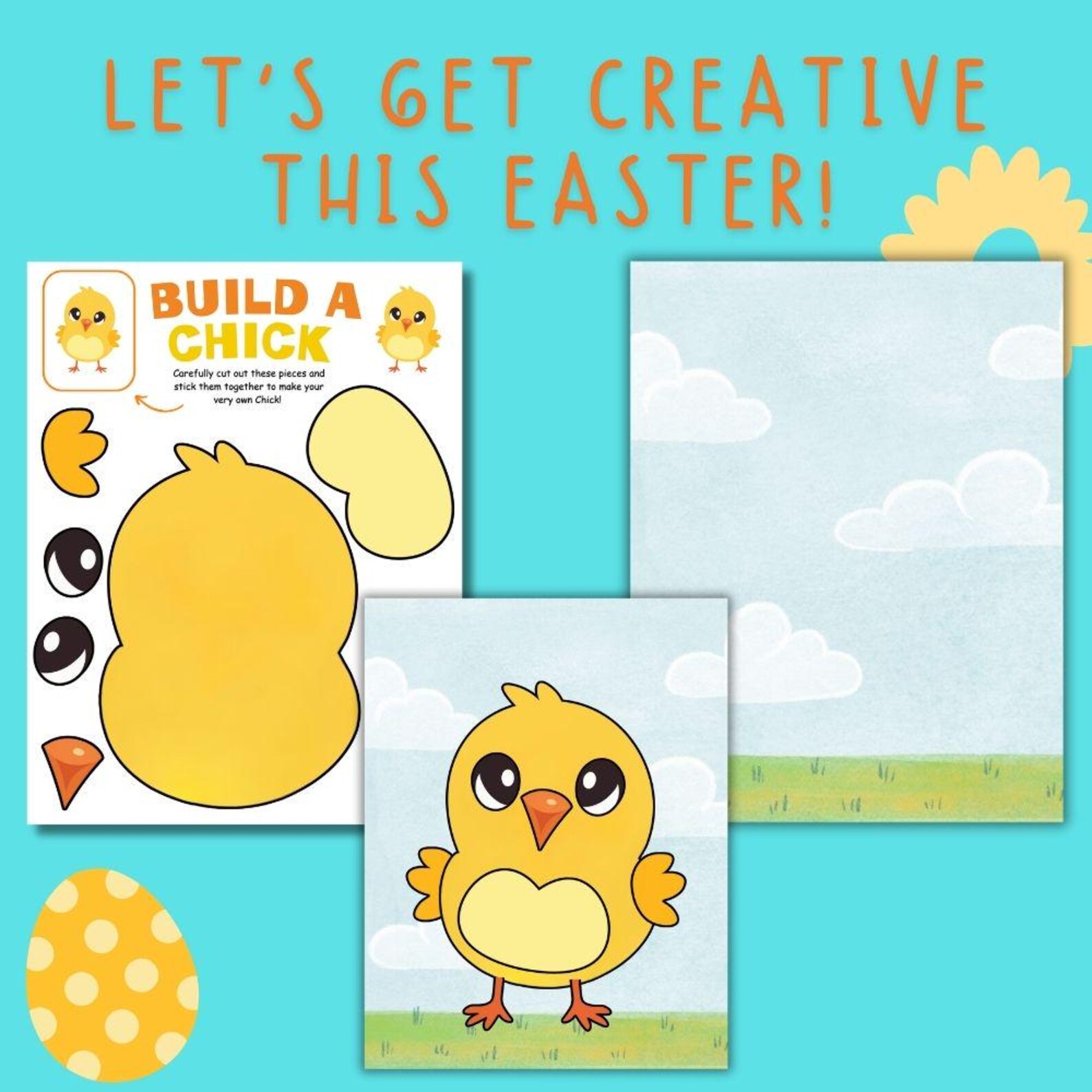 Build a Chick Easter Printable DIY Easter Craft for Kids Fun Cut and ...