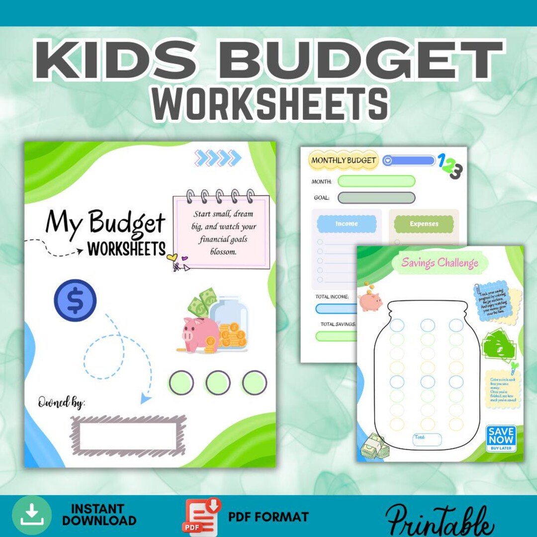 Kids Budgeting Worksheets | Financial Literacy Printable (PDF) - Etsy