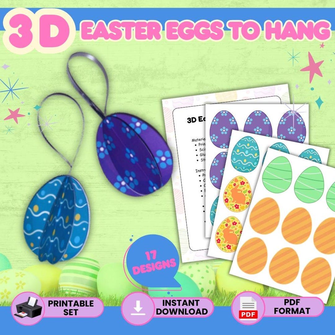 Easter Craft Easter 3d Easter Eggs to Hang Craft Fun Printable Easter ...
