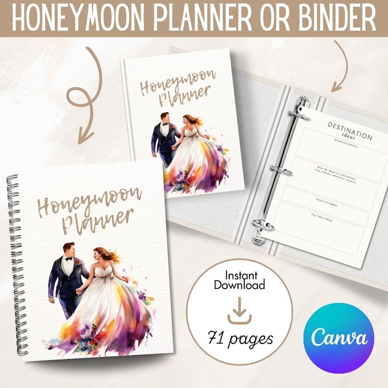 Printable Honeymoon Planner Bundle, Vacation Planner, Editable Travel ...