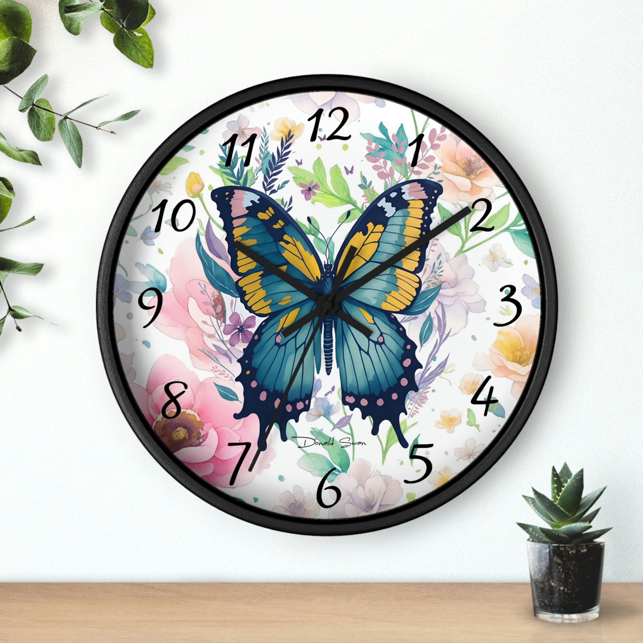 Watercolor Butterfly Wall Clock - Etsy