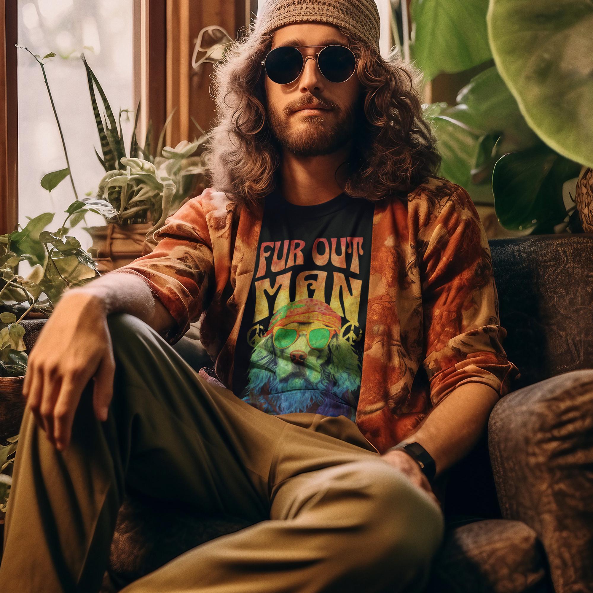 Fur Out, Man Funny Unisex Jersey Short Sleeve Tee, Woodstock, Dog ...