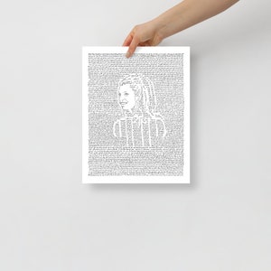 Poster - Line by Line Writing - Sabah Portrait - Etsy