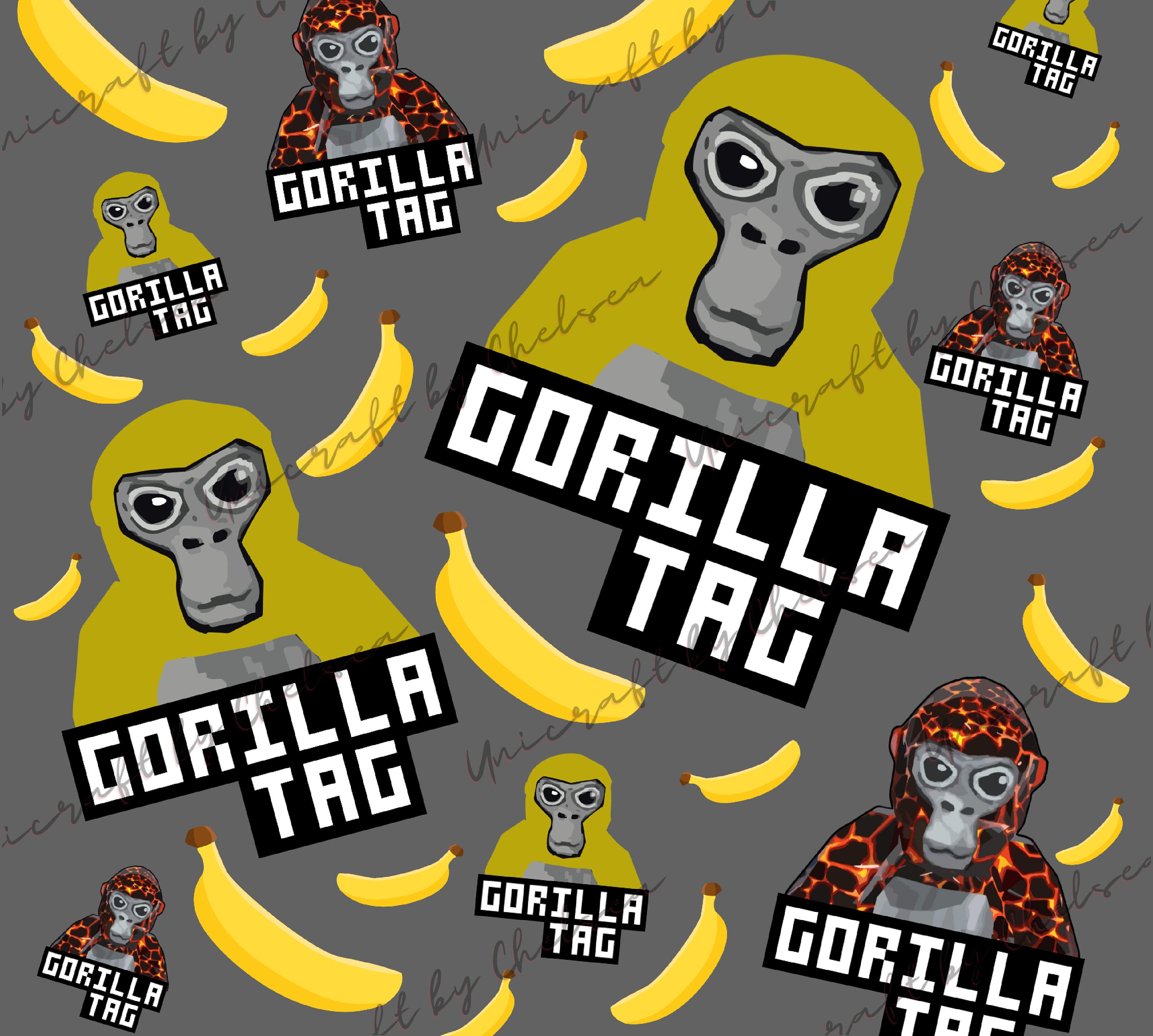 Gorilla Tag Video Game PNG Image Wrap for 20oz Skinny Tumbler ...