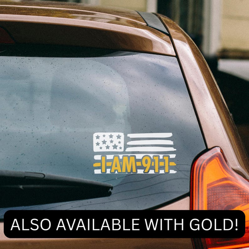 Thin Gold Line Car Decal, Dispatch Car Decal, 911 Dispatcher Decal, 911 ...