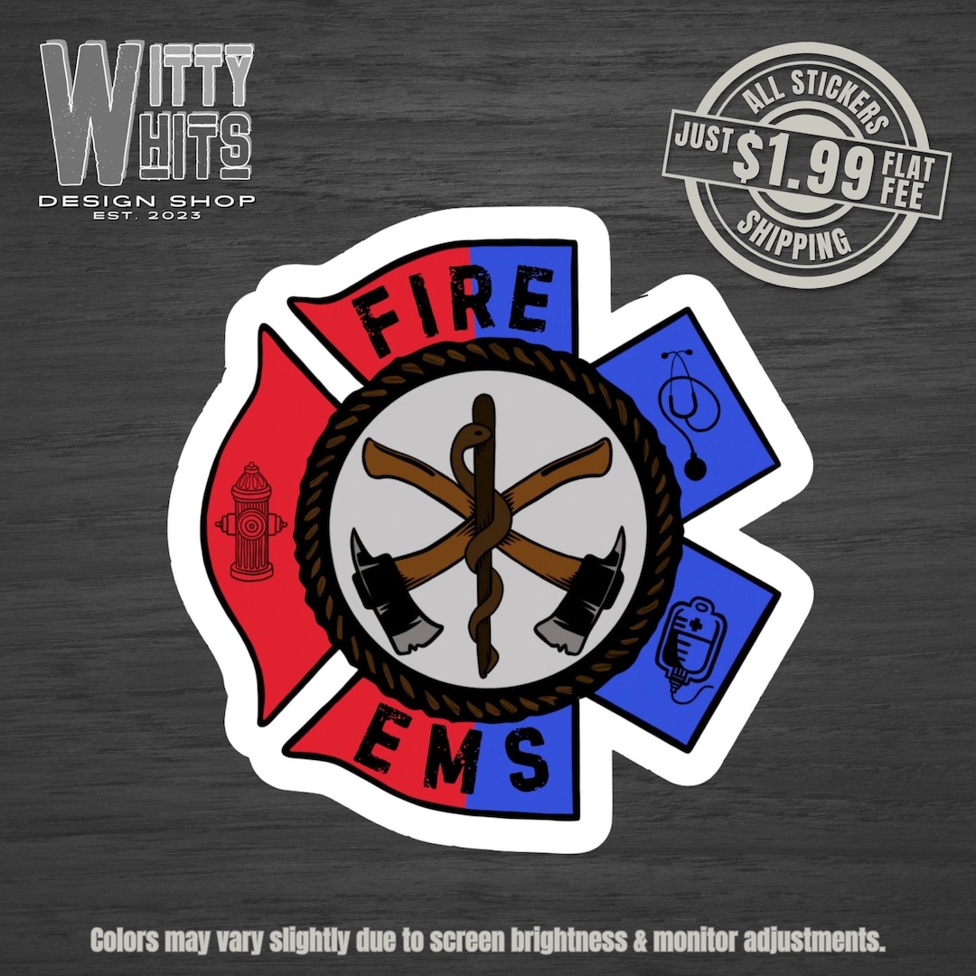 Firefighter Gift, Firefighter Sticker, Firefighter Stickers, EMT ...