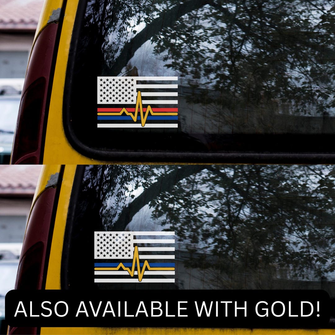 Thin Gold Line Car Decal, Dispatch Car Decal, 911 Dispatcher Decal, 911 ...