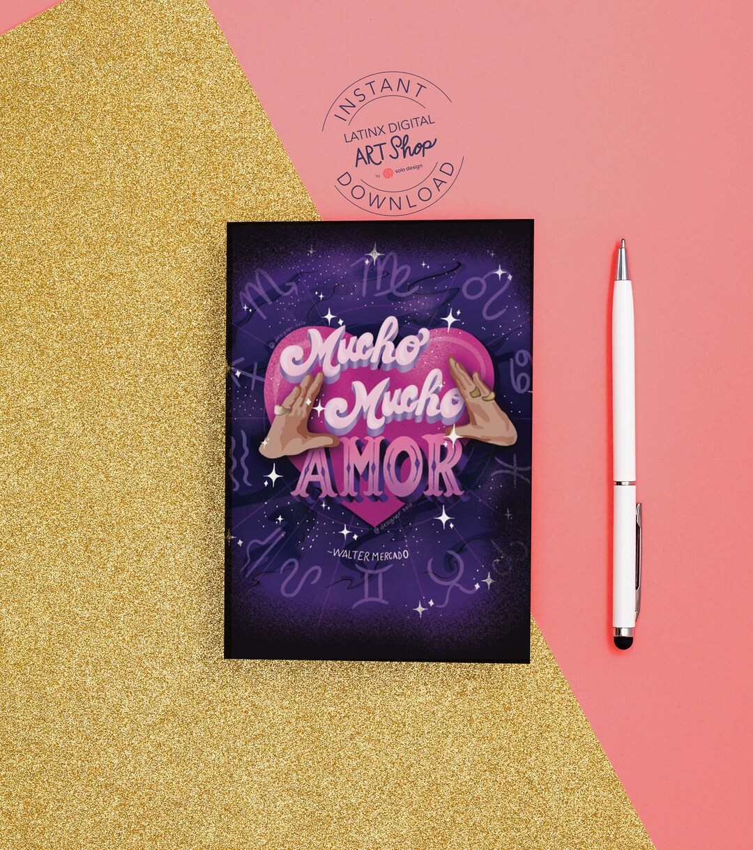 Mucho Amor Printable Card Latino Valentine Printable Card San Valentin ...