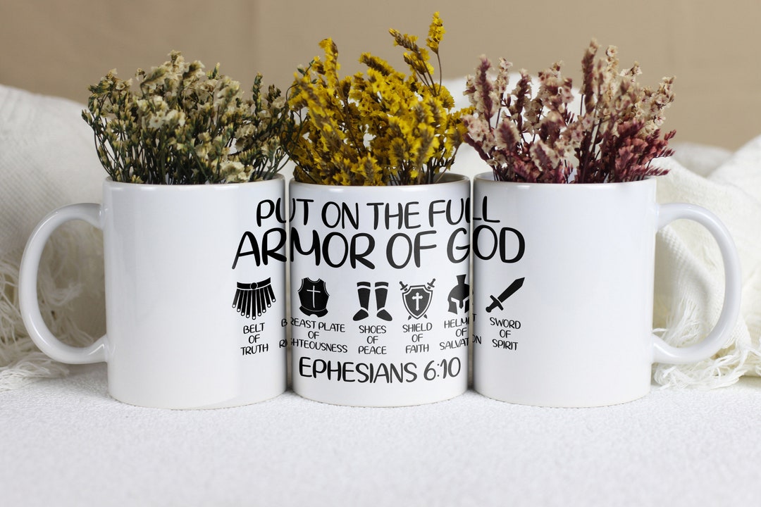 Armor of God Bible Verse Mug put on the Full Armor of God Coffee Cup ...