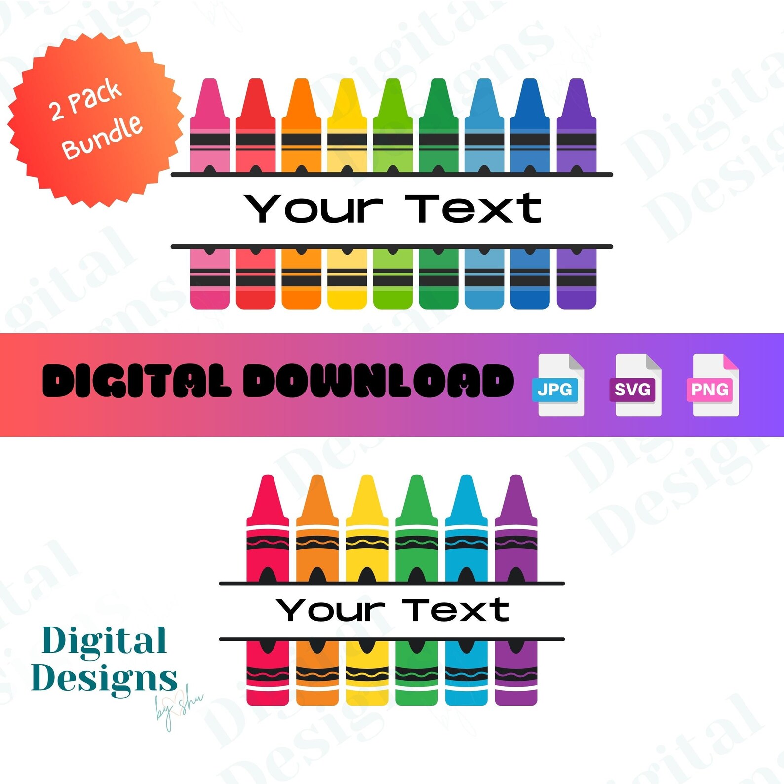 Crayon Split Monogram SVG, Crayon PNG, Crayon Cut Out File, Teacher ...