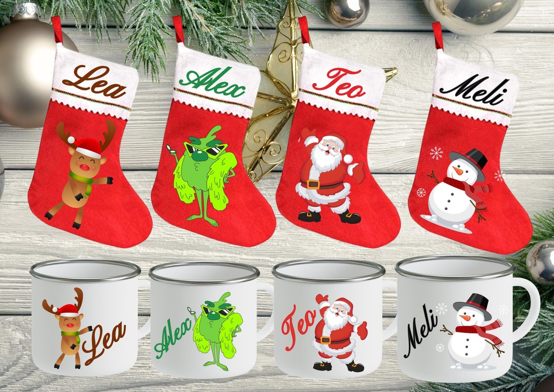 Christmas Stockings XXL With NAME, Decorative Santa Stocking, Christmas ...