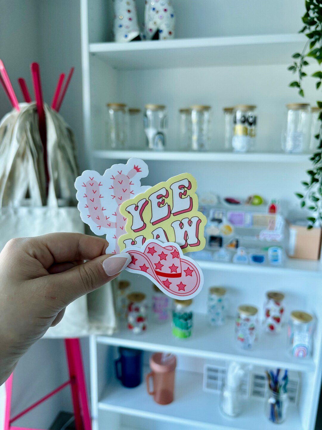 Cute Country Sticker Pack | Pink | Cute Stickers for Notebooks, Water ...