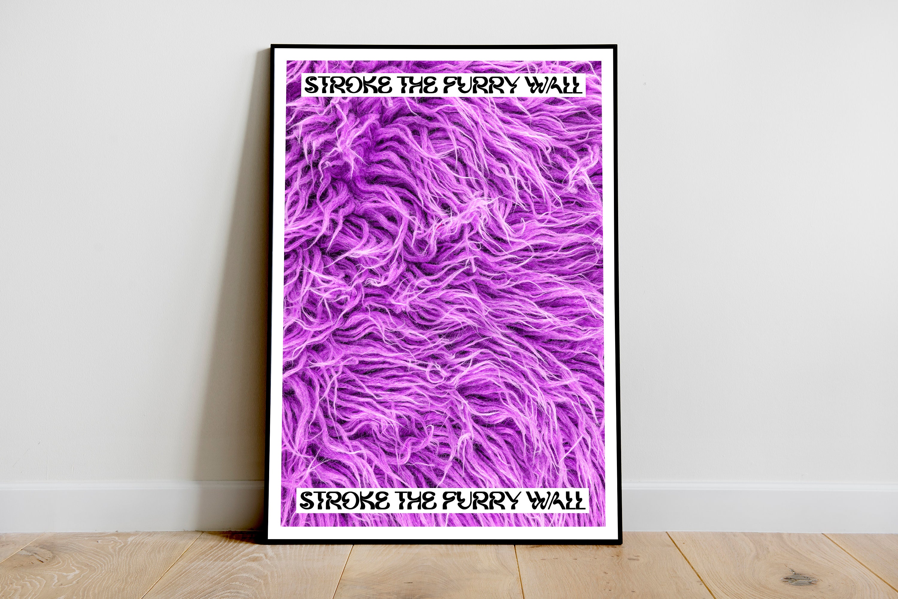 Stroke the Furry Wall Pink Fluffy Abstract Modern Contemporary - Etsy