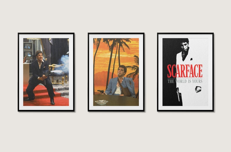 Scarface Al Pacino Set of 3 Vintage Art 80s Movie Posters - Etsy