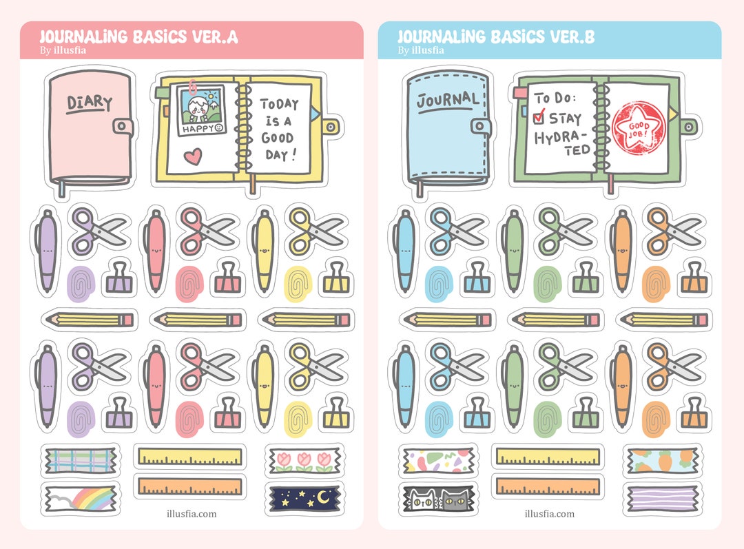 Journaling Basics Sticker Sheets - Etsy