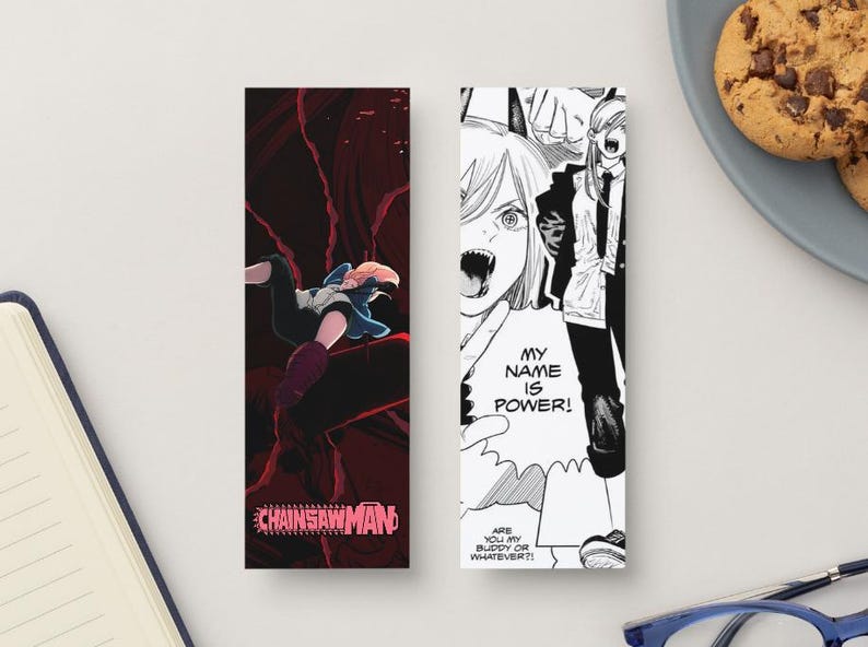 Chainsaw Man Themed Bookmarks - Etsy