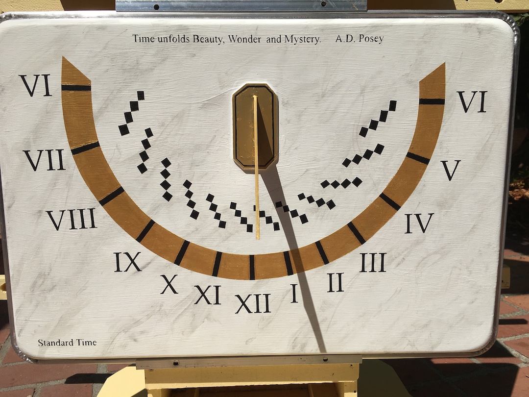 Vertical Sundial, With Faux Marble Dial, Lightweight Aluminum, Gold ...