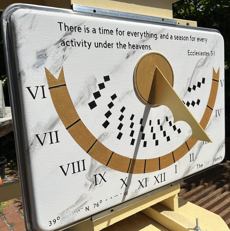 Custom Vertical Sundial, With Faux Marble Dial, Lightweight Aluminum ...
