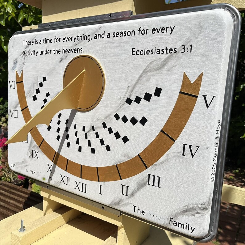 Custom Vertical Sundial, With Faux Marble Dial, Lightweight Aluminum ...