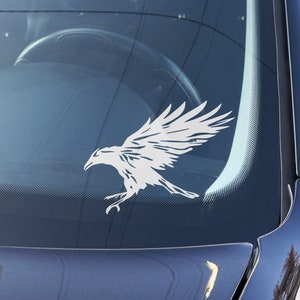 Raven Decal · Crow Vinyl Art Sticker for Laptop, Car Window, Tumbler ...