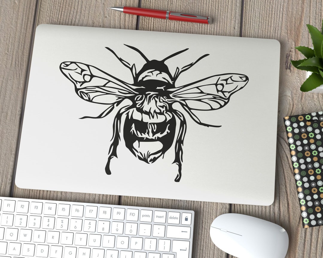Bee Decal · Realistic Vinyl Cut Art Sticker for Laptop, Car Window ...