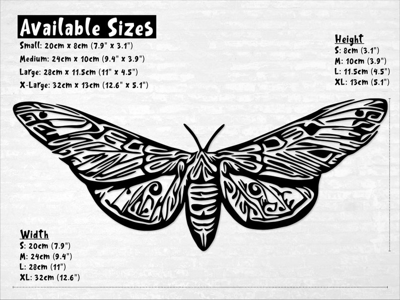 Moth Decal · Beautiful Winged Vinyl Art Sticker for Car Window, Laptop ...