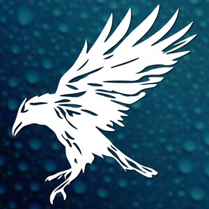 Raven Decal · Crow Vinyl Art Sticker for Laptop, Car Window, Tumbler ...