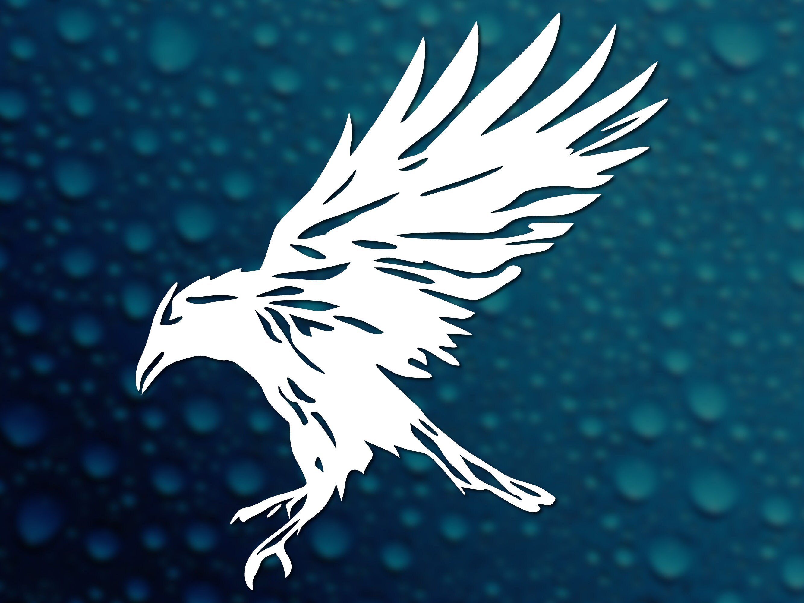 Raven Decal · Crow Vinyl Art Sticker for Laptop, Car Window, Tumbler ...