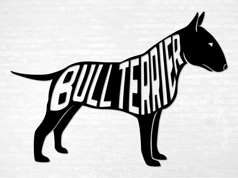 Bull Terrier Decal · Cute Art Sticker for Car Window, Laptop, Tumbler ...
