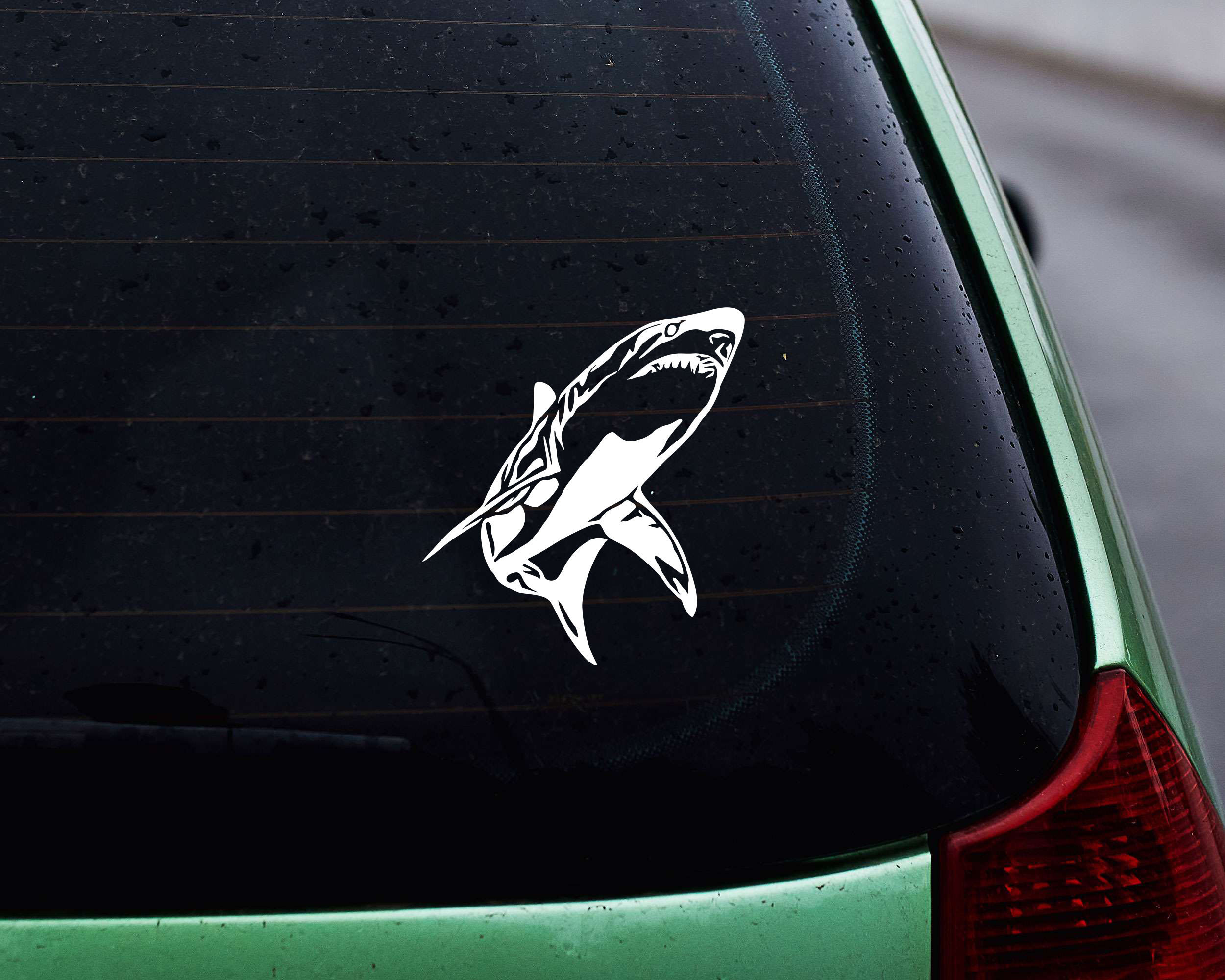 Great White Shark Decal Unique Vinyl Art Sticker for Laptop, Car Window ...