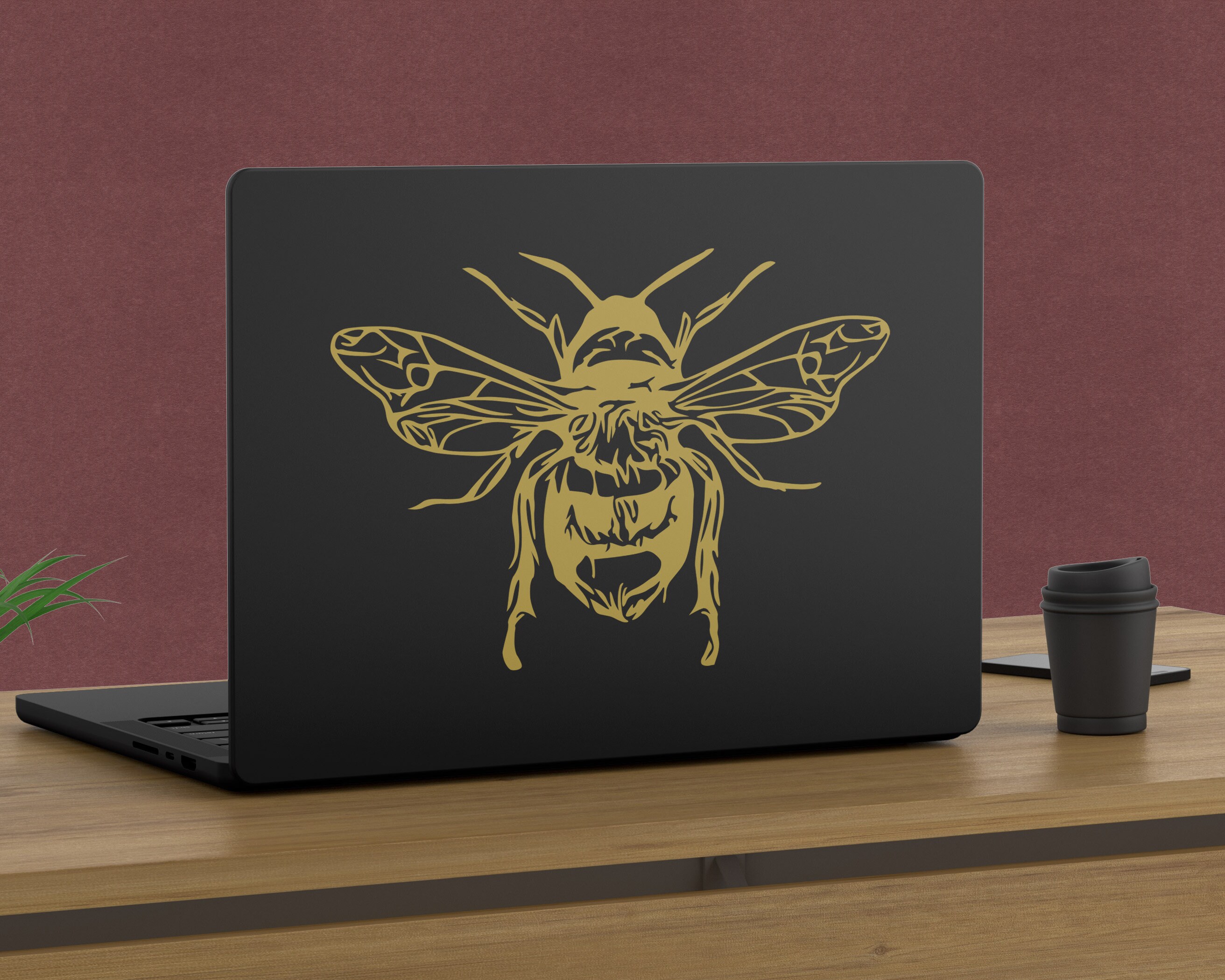 Bee Decal · Realistic Vinyl Cut Art Sticker for Laptop, Car Window ...