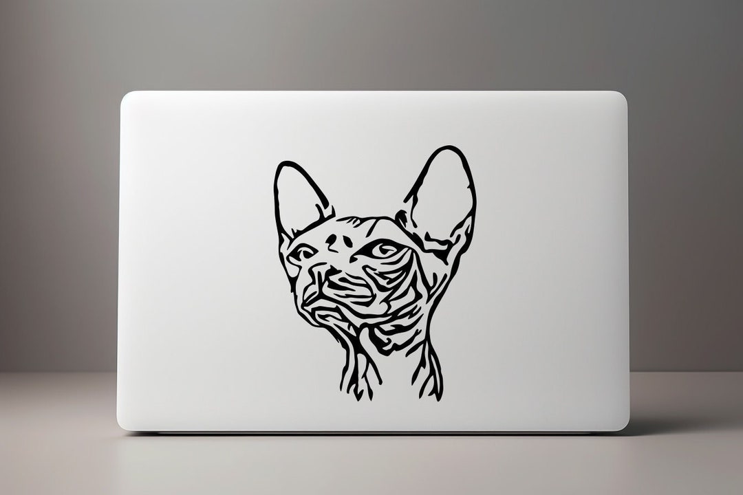 Sphynx Cat Decal · Hairless Kitty Vinyl Art Sticker for Laptop, Car ...