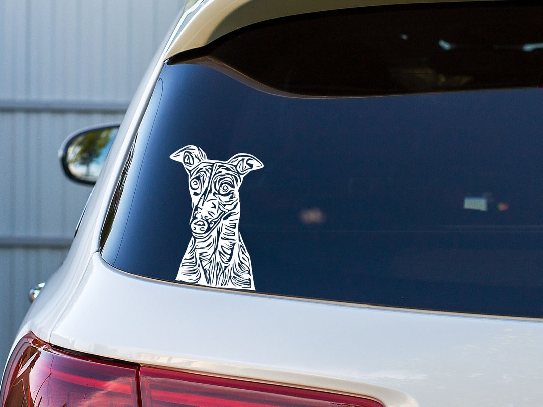 Greyhound Decal · Cute Whippet Vinyl Art Sticker for Car, Window ...