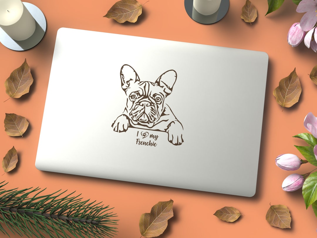 French Bulldog Vinyl Decal With 'I Heart My Frenchie' Text - Cute and ...