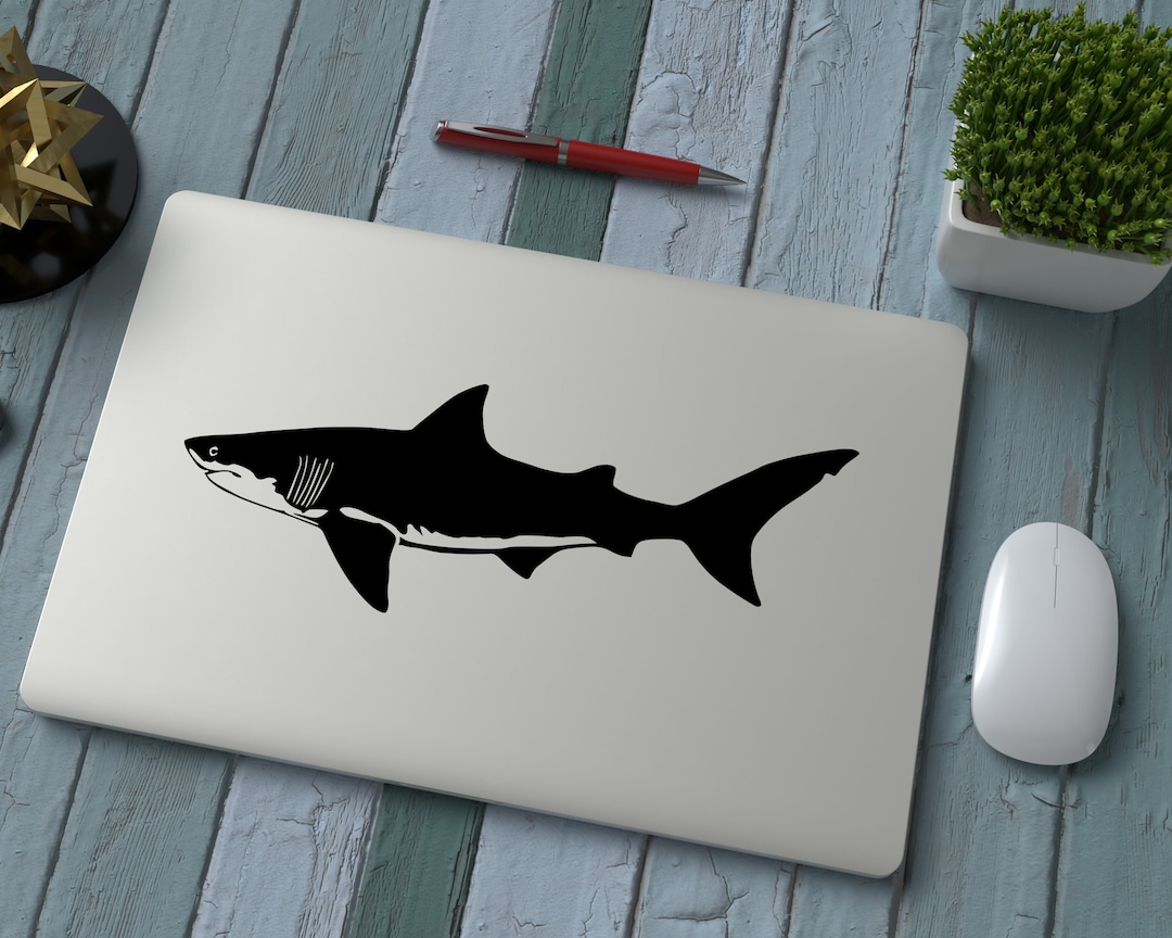 Great White Shark Decal · Unique Vinyl Art Sticker for Laptop, Car ...