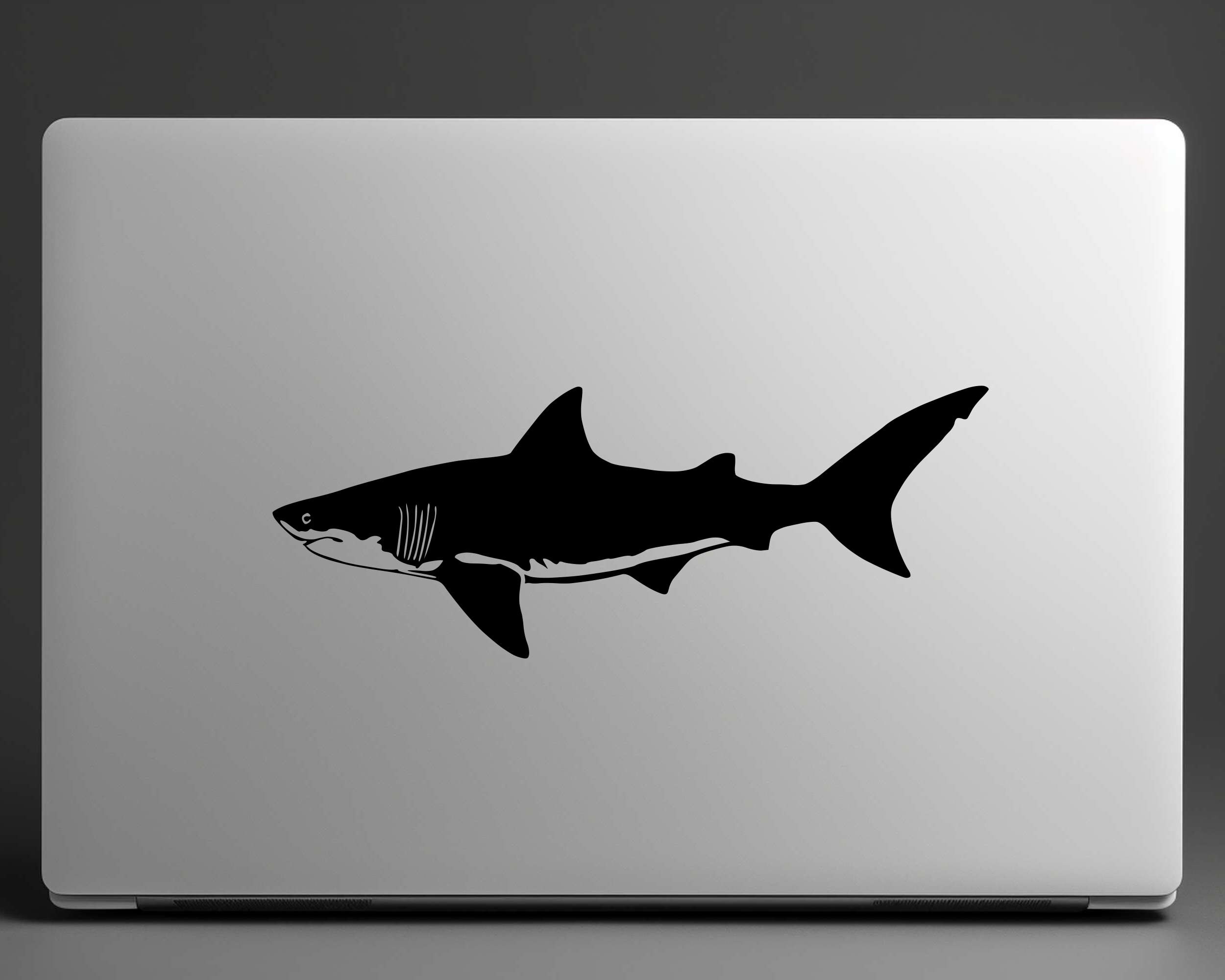 Great White Shark Decal Unique Vinyl Art Sticker for Laptop, Car Window ...
