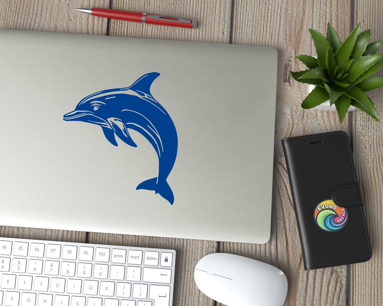 Bottlenose Dolphin Decal Ocean Theme Art Sticker for Laptop, Car ...