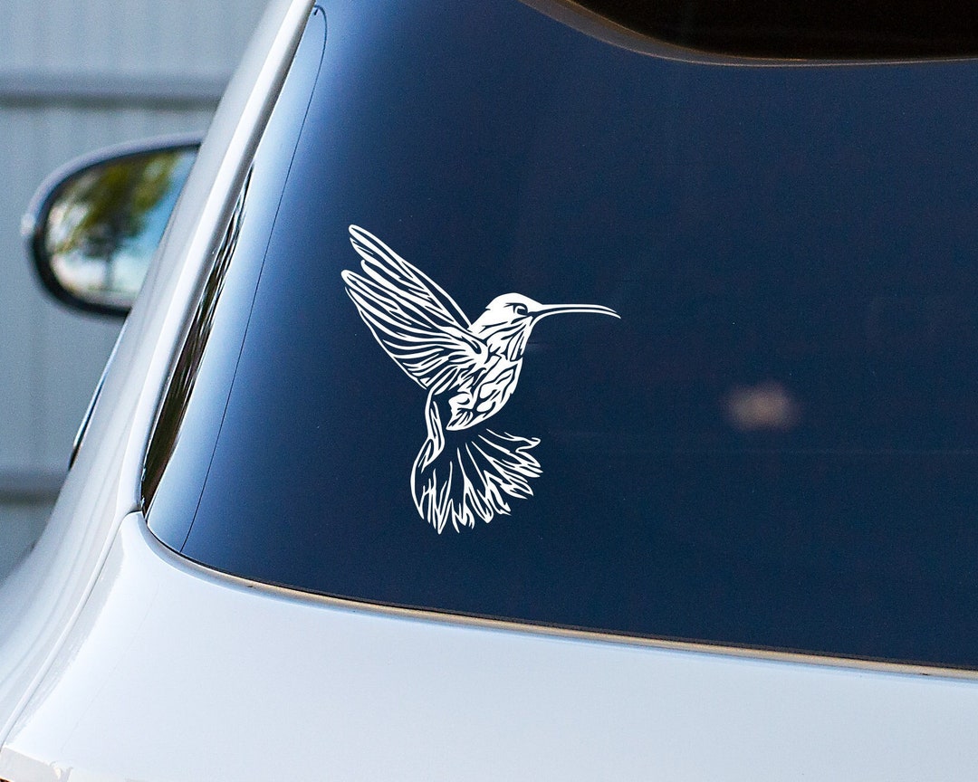 Hummingbird Decal · Whimsical Bird Vinyl Art for Car Window, Laptop ...